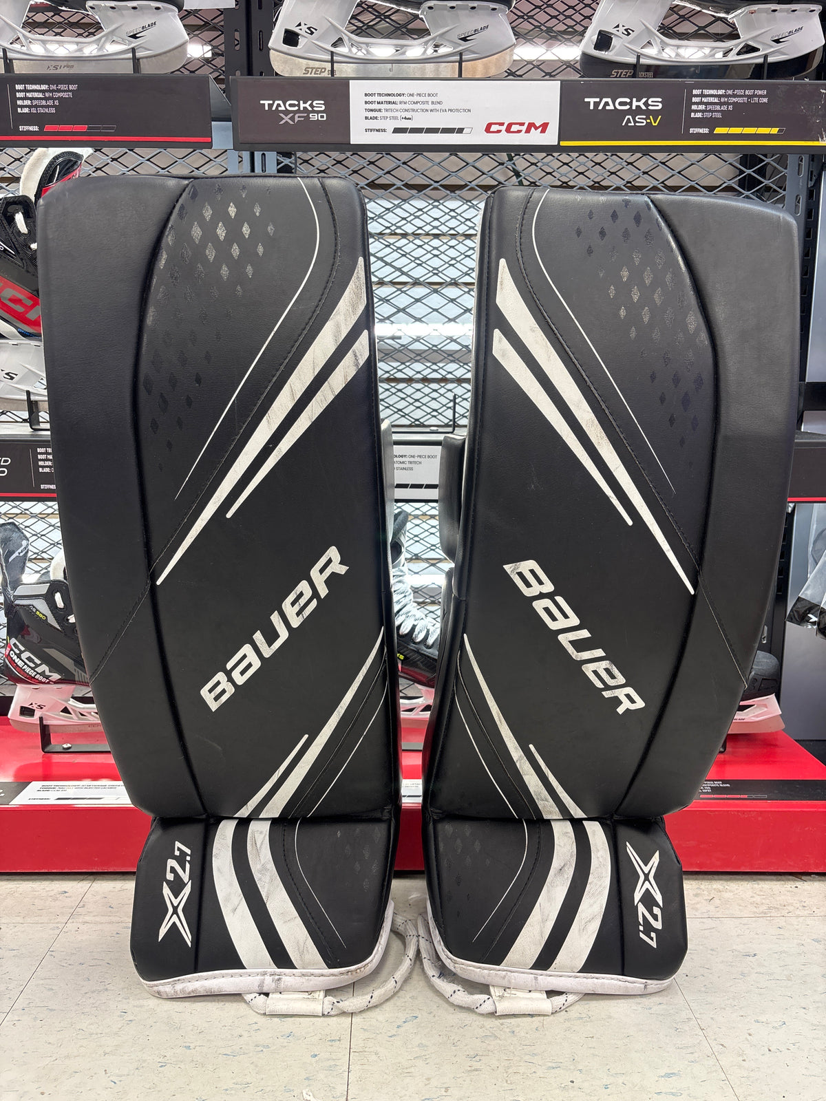 Used Bauer Vapor x2.7 Junior Large (30+) Goal Pads — Crow's Sports Hockey