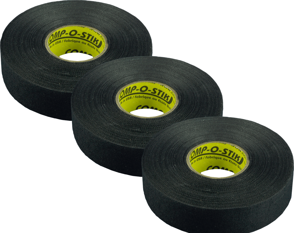Comp-O-Stik Cloth Hockey Tape 3 Pack - Black — Crow's Sports Hockey